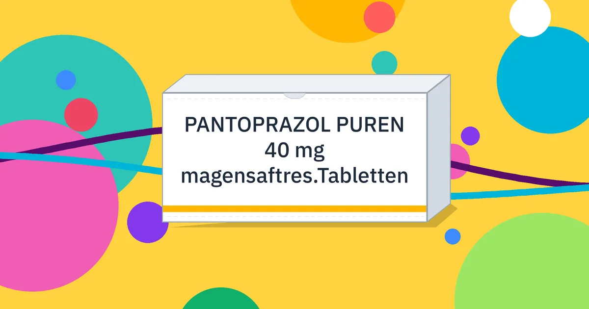 Symbolbild: Packung mit der Aufschrift PANTOPRAZOL PUREN 40 mg magensaftres.Tabletten (PZN 11357260) – Verfügbarkeit und Bezug in Apotheken in Frankfurt am Main