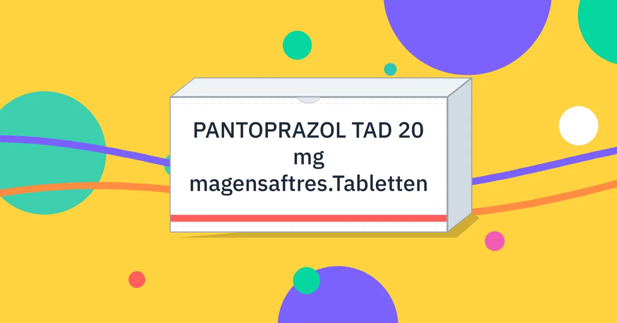 Symbolbild: Packung mit der Aufschrift PANTOPRAZOL TAD 20 mg magensaftres.Tabletten (PZN 07362657) – Verfügbarkeit und Bezug in Apotheken in Frankfurt am Main