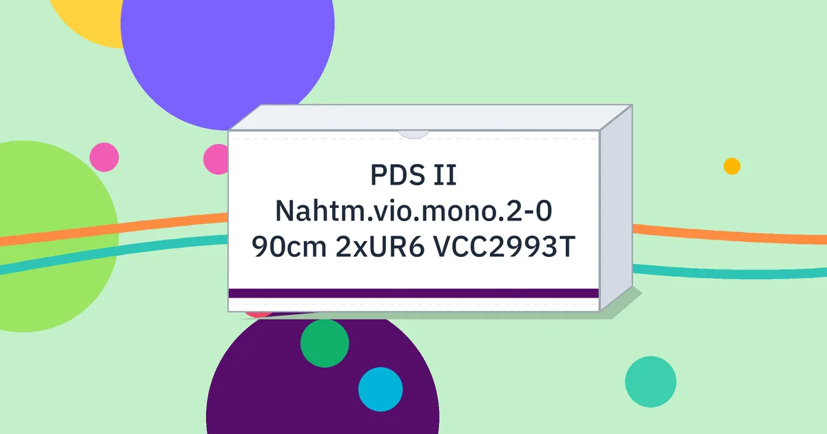 Symbolbild: Packung mit der Aufschrift PDS II Nahtm.vio.mono.2-0 90cm 2xUR6 VCC2993T (PZN 20895507) – Verfügbarkeit und Bezug in Apotheken in Frankfurt am Main