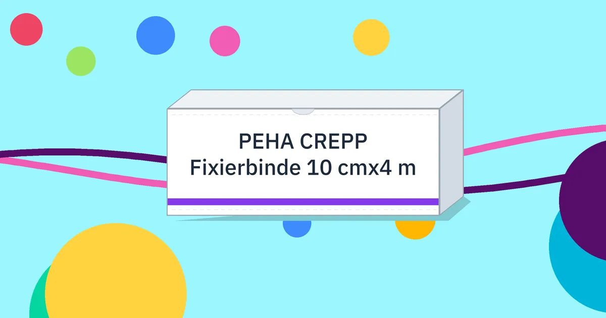 Symbolbild: Packung mit der Aufschrift PEHA CREPP Fixierbinde 10 cmx4 m (PZN 17253053) – Verfügbarkeit und Bezug in Apotheken in Frankfurt am Main