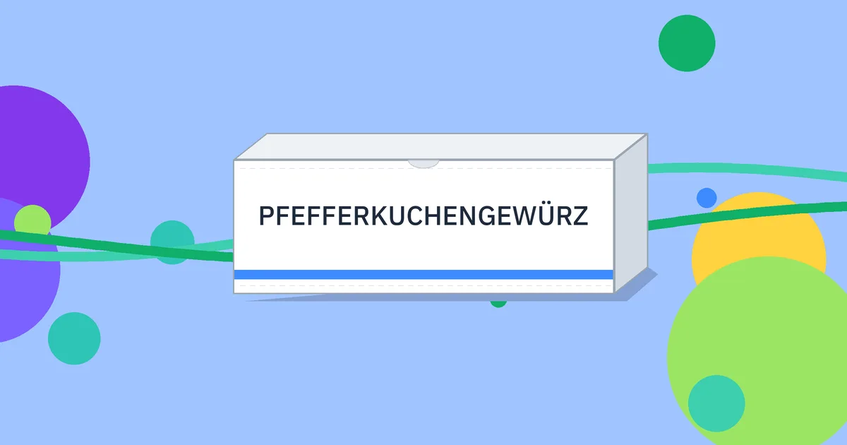 Symbolbild: Packung mit der Aufschrift PFEFFERKUCHENGEWÜRZ (PZN 03890891) – Verfügbarkeit und Bezug in Apotheken in Frankfurt am Main
