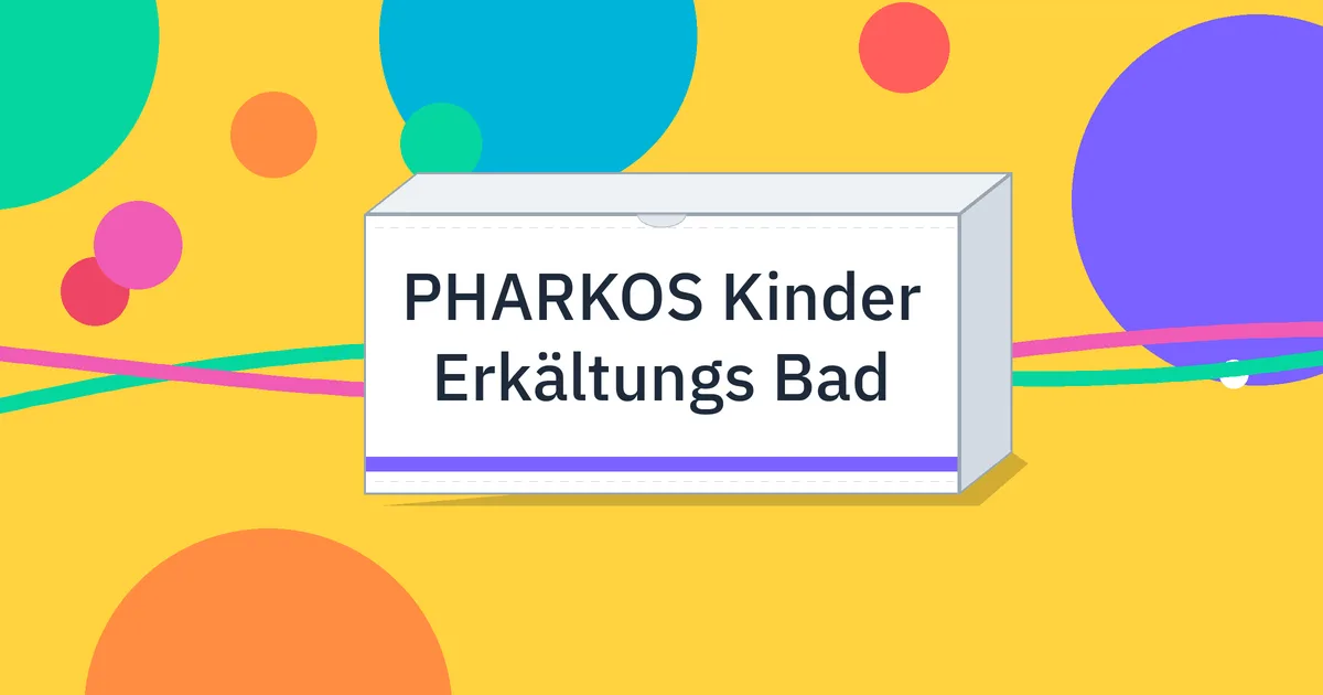 Symbolbild: Packung mit der Aufschrift PHARKOS Kinder Erkältungs Bad (PZN 10117476) – Verfügbarkeit und Bezug in Apotheken in Frankfurt am Main