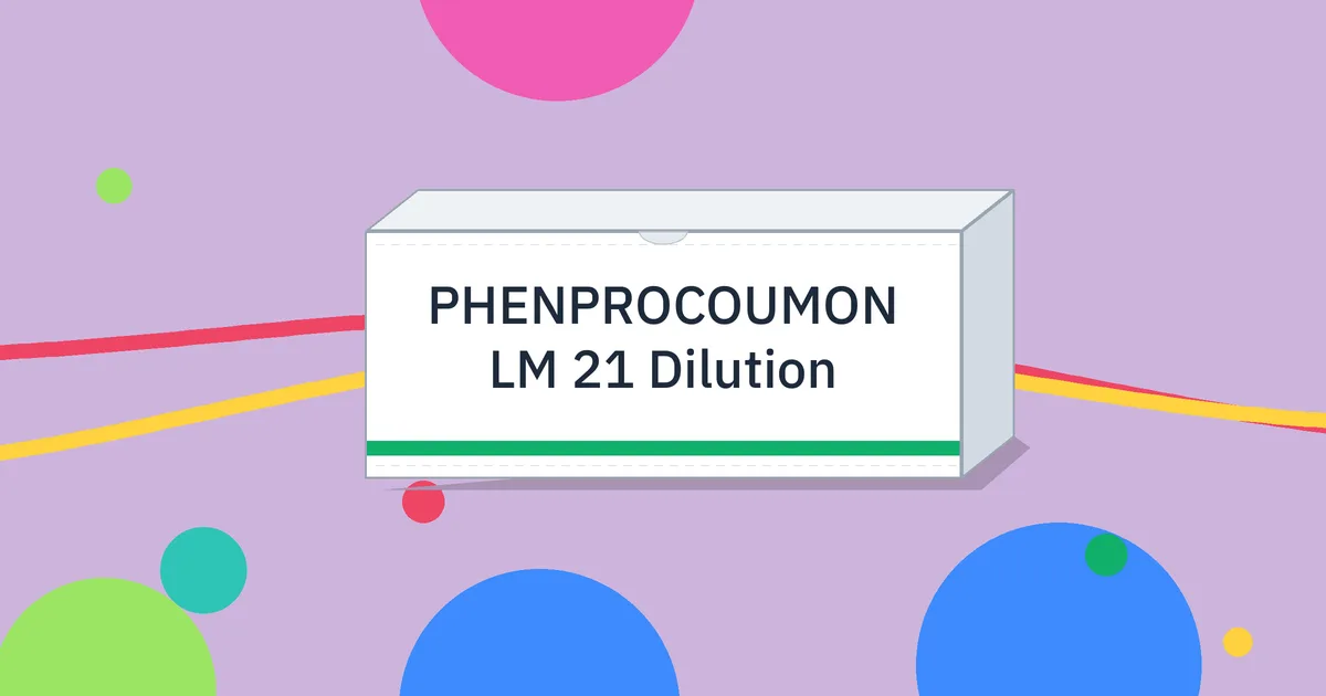 Symbolbild: Packung mit der Aufschrift PHENPROCOUMON LM 21 Dilution (PZN 13638000) – Verfügbarkeit und Bezug in Apotheken in Frankfurt am Main