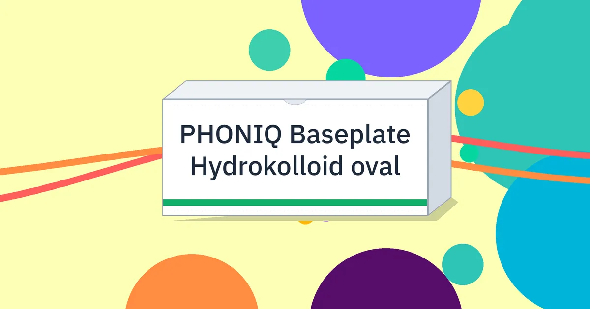 Symbolbild: Packung mit der Aufschrift PHONIQ Baseplate Hydrokolloid oval (PZN 17381443) – Verfügbarkeit und Bezug in Apotheken in Frankfurt am Main