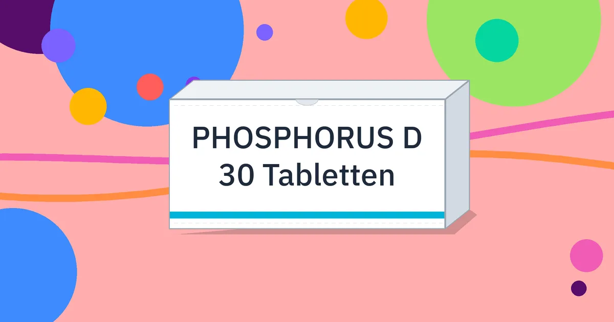 Symbolbild: Packung mit der Aufschrift PHOSPHORUS D 30 Tabletten (PZN 02929065) – Verfügbarkeit und Bezug in Apotheken in Frankfurt am Main