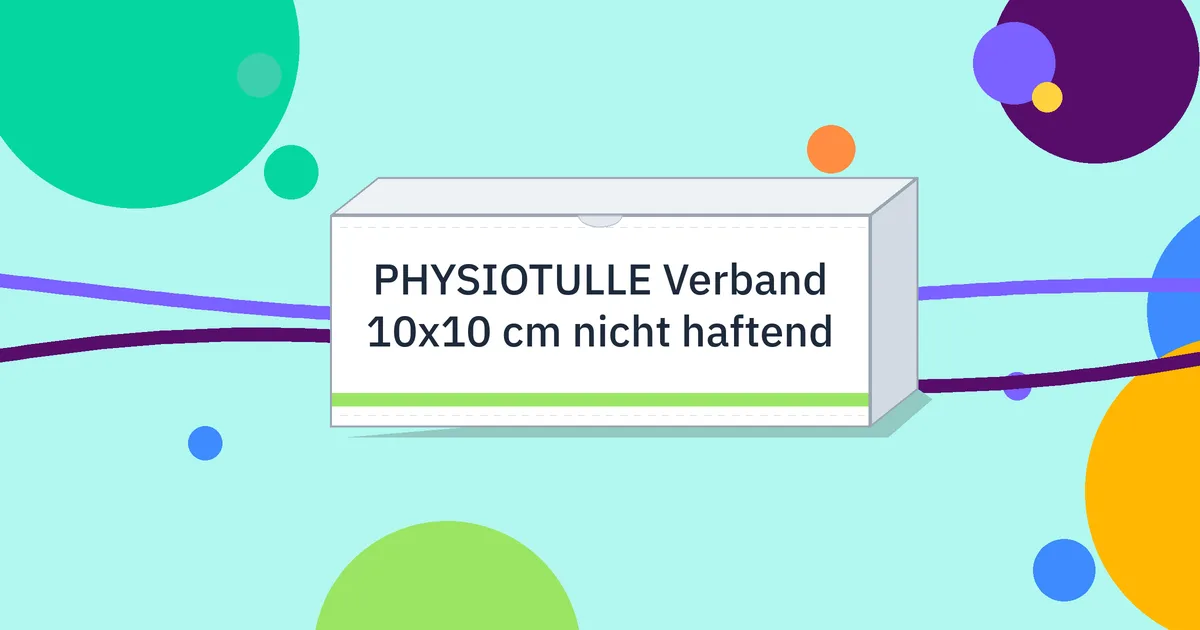Symbolbild: Packung mit der Aufschrift PHYSIOTULLE Verband 10x10 cm nicht haftend (PZN 14332208) – Verfügbarkeit und Bezug in Apotheken in Frankfurt am Main