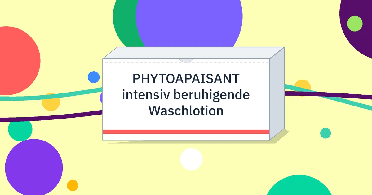 Symbolbild: Packung mit der Aufschrift PHYTOAPAISANT intensiv beruhigende Waschlotion (PZN 16319689) – Verfügbarkeit und Bezug in Apotheken in Frankfurt am Main