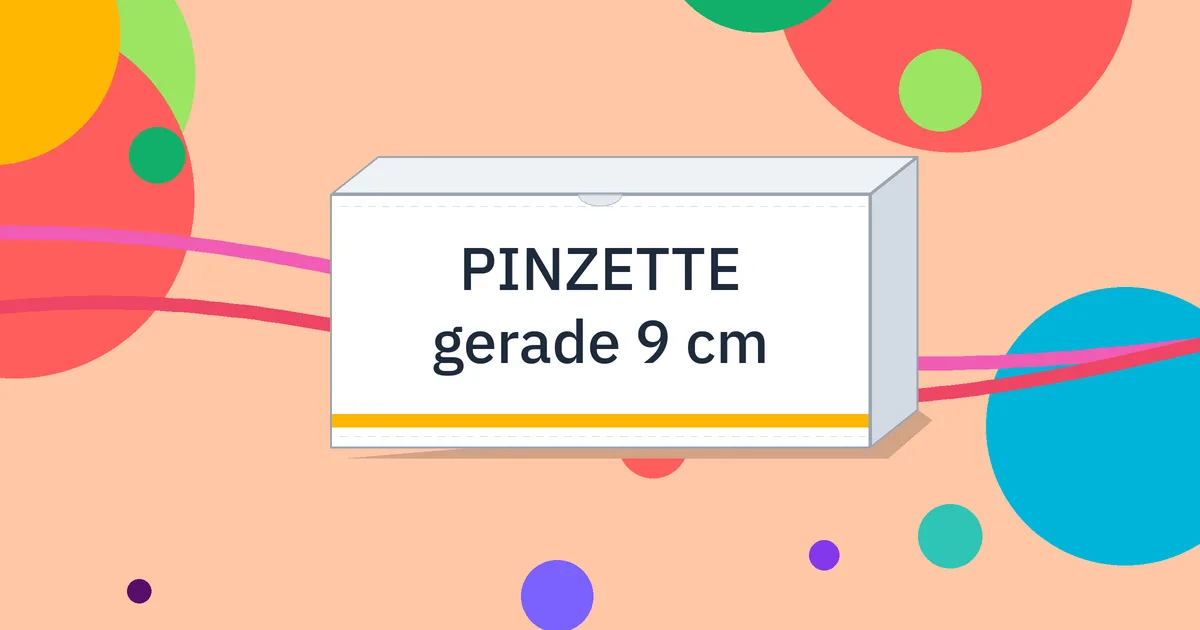 Symbolbild: Packung mit der Aufschrift PINZETTE gerade 9 cm (PZN 01517159) – Verfügbarkeit und Bezug in Apotheken in Frankfurt am Main