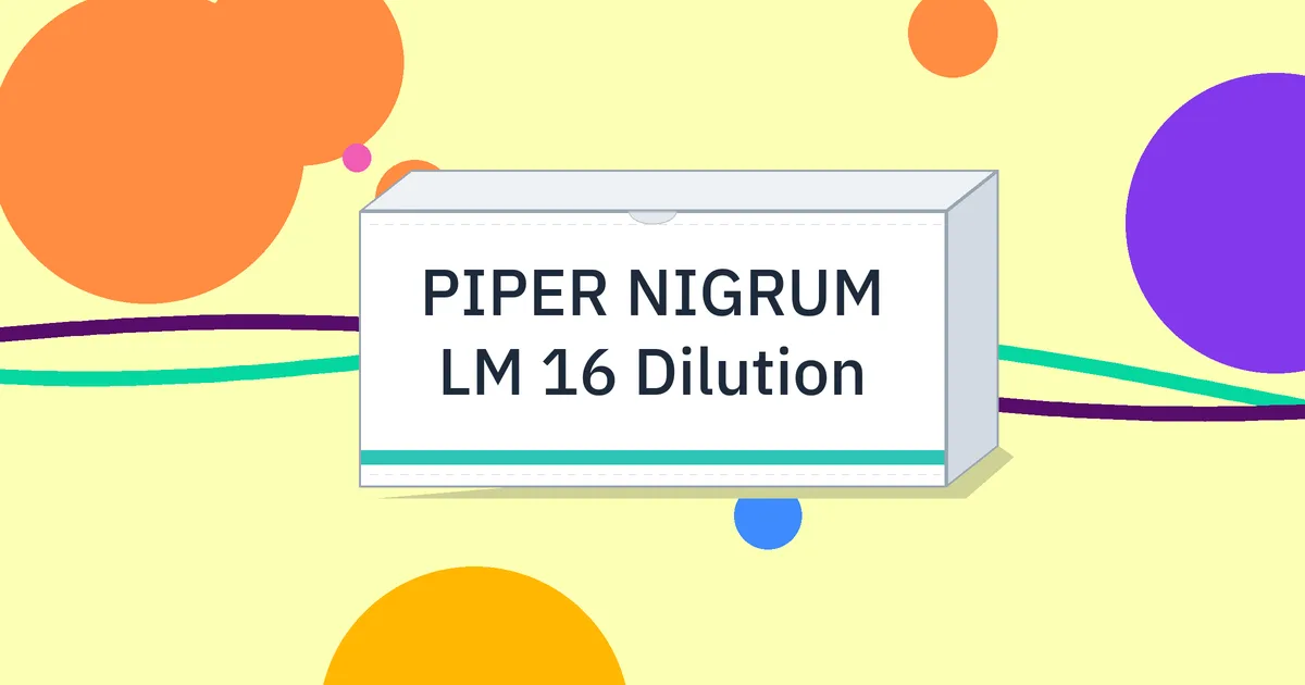 Symbolbild: Packung mit der Aufschrift PIPER NIGRUM LM 16 Dilution (PZN 13644874) – Verfügbarkeit und Bezug in Apotheken in Frankfurt am Main