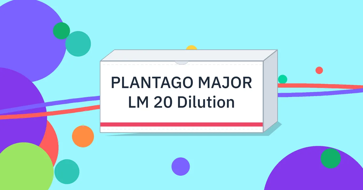 Symbolbild: Packung mit der Aufschrift PLANTAGO MAJOR LM 20 Dilution (PZN 13646809) – Verfügbarkeit und Bezug in Apotheken in Frankfurt am Main