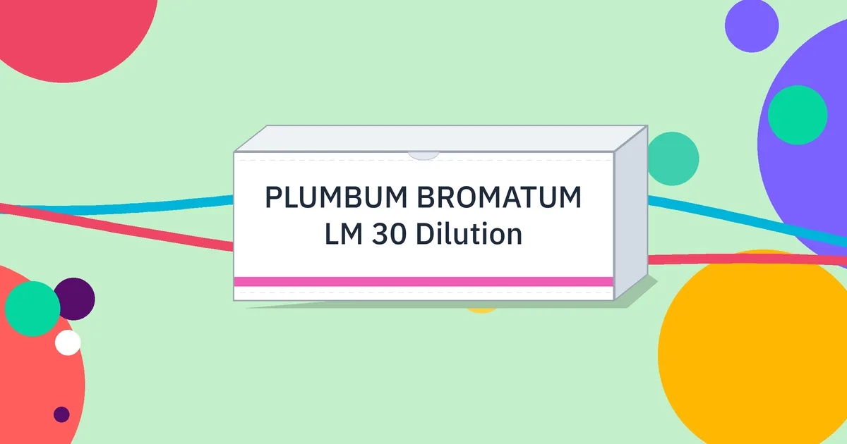 Symbolbild: Packung mit der Aufschrift PLUMBUM BROMATUM LM 30 Dilution (PZN 13039972) – Verfügbarkeit und Bezug in Apotheken in Frankfurt am Main