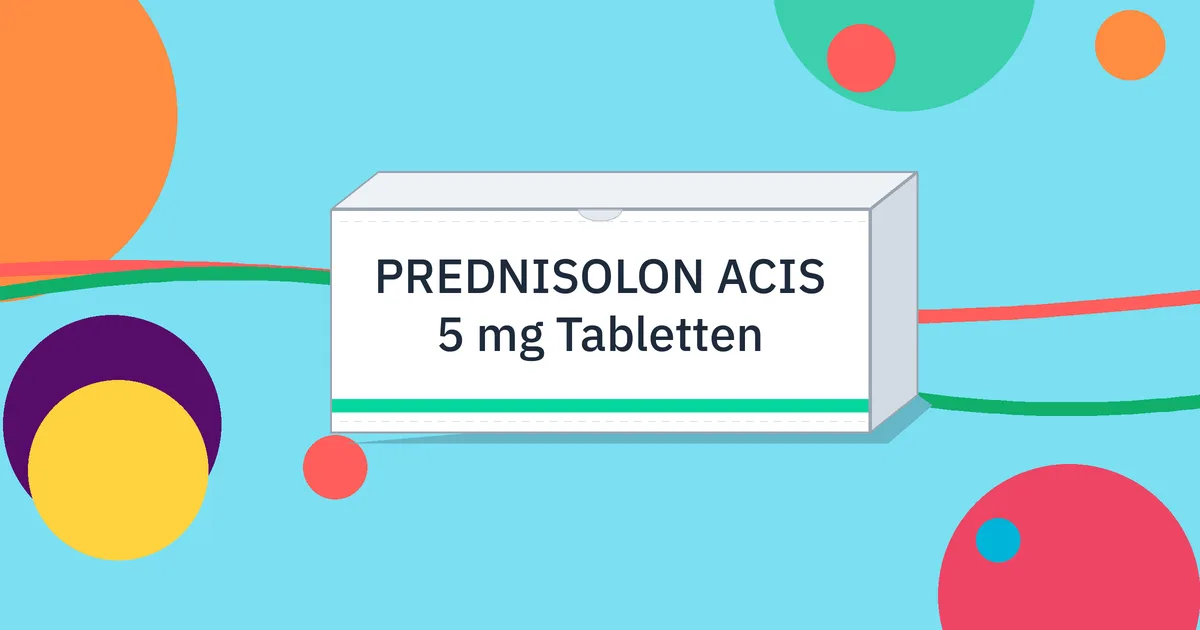 Symbolbild: Packung mit der Aufschrift PREDNISOLON ACIS 5 mg Tabletten (PZN 01300419) – Verfügbarkeit und Bezug in Apotheken in Frankfurt am Main