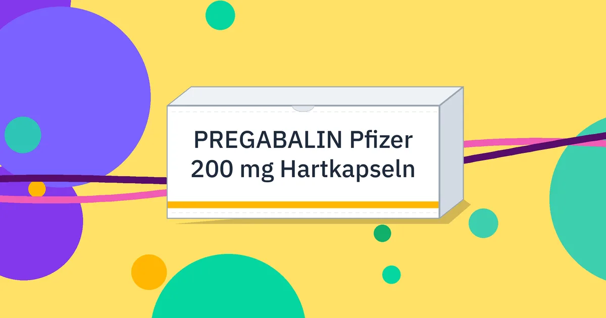 Symbolbild: Packung mit der Aufschrift PREGABALIN Pfizer 200 mg Hartkapseln (PZN 10327908) – Verfügbarkeit und Bezug in Apotheken in Frankfurt am Main