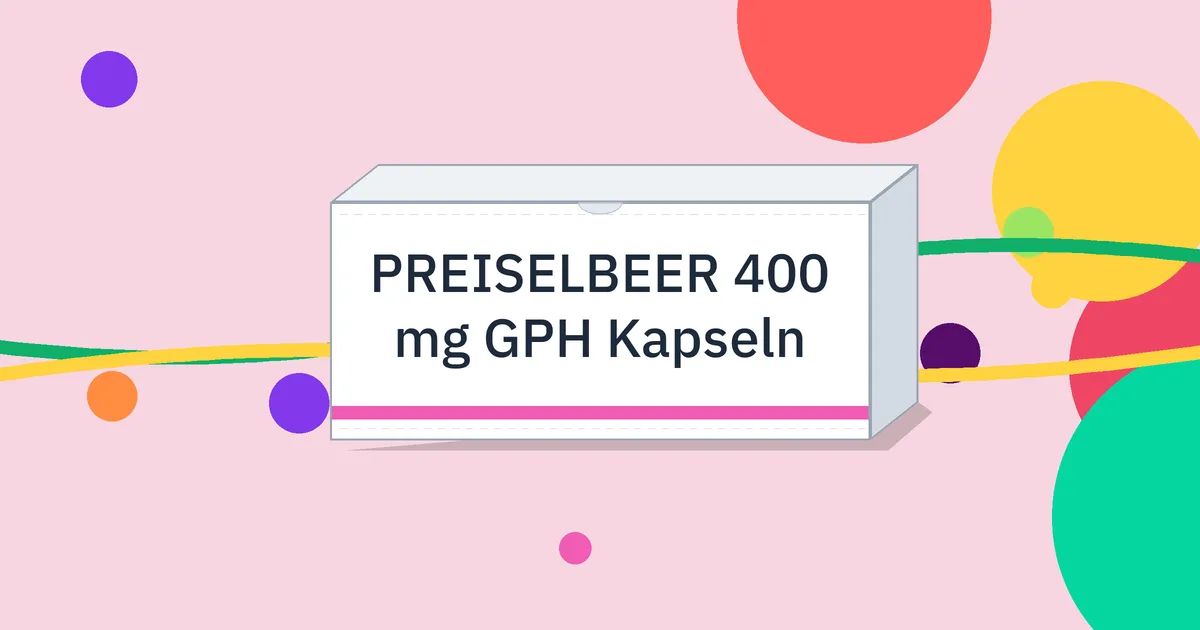 Symbolbild: Packung mit der Aufschrift PREISELBEER 400 mg GPH Kapseln (PZN 03057785) – Verfügbarkeit und Bezug in Apotheken in Frankfurt am Main