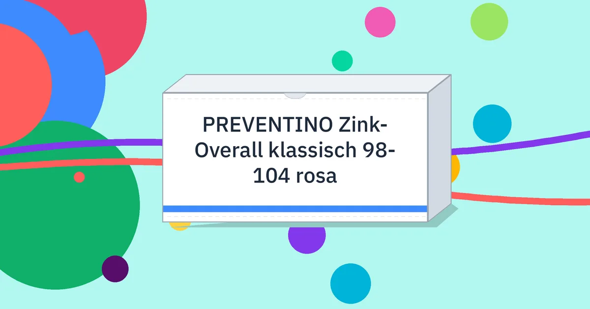 Symbolbild: Packung mit der Aufschrift PREVENTINO Zink-Overall klassisch 98-104 rosa (PZN 12446379) – Verfügbarkeit und Bezug in Apotheken in Frankfurt am Main