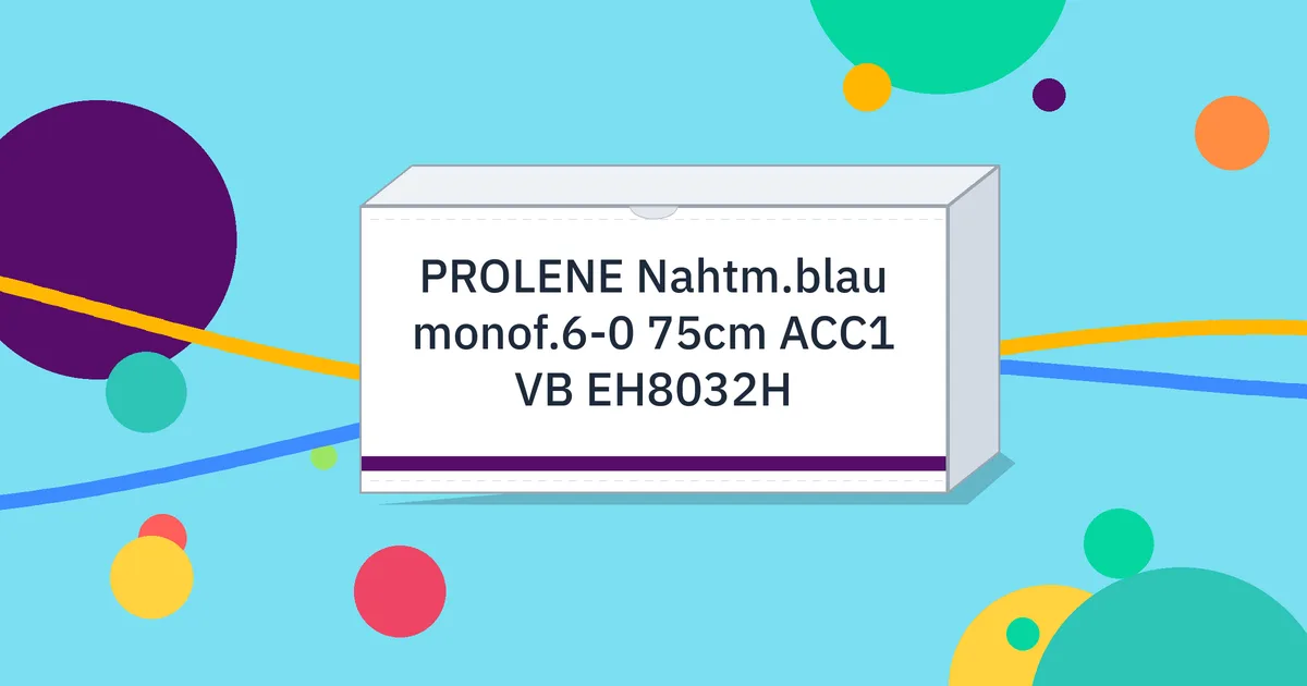 Symbolbild: Packung mit der Aufschrift PROLENE Nahtm.blau monof.6-0 75cm ACC1 VB EH8032H (PZN 16254702) – Verfügbarkeit und Bezug in Apotheken in Frankfurt am Main