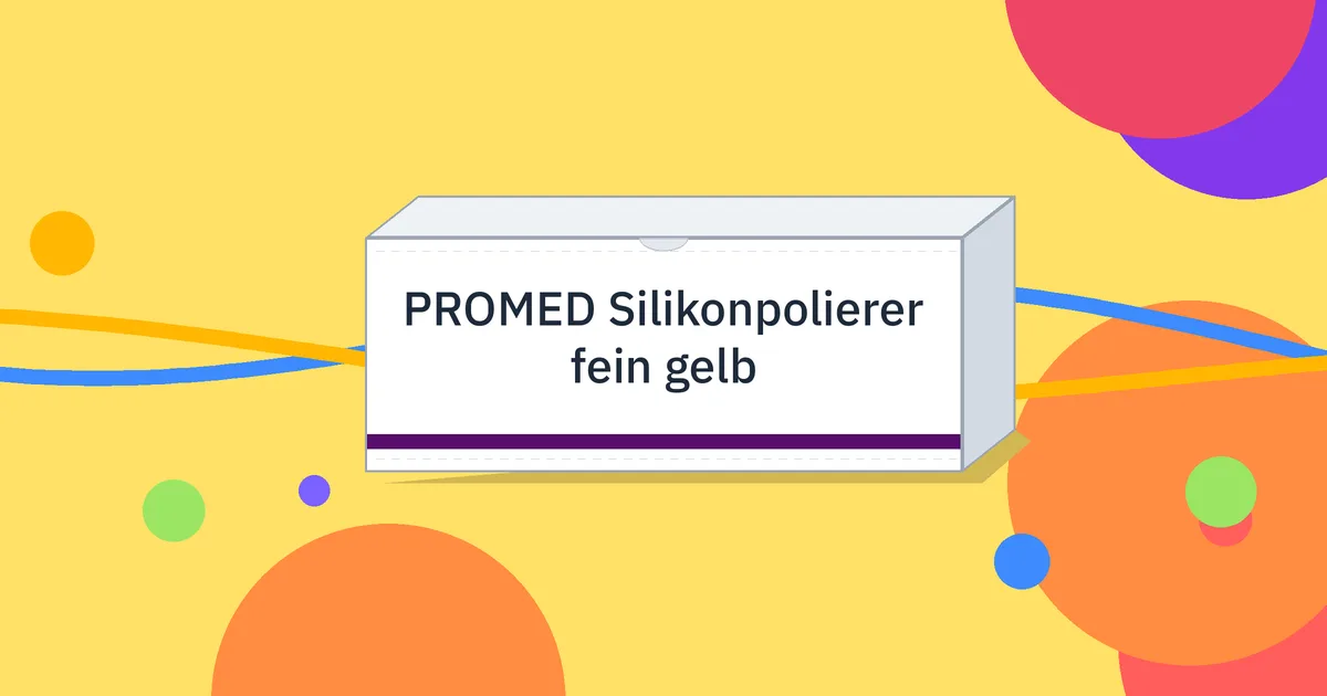 Symbolbild: Packung mit der Aufschrift PROMED Silikonpolierer fein gelb (PZN 18132498) – Verfügbarkeit und Bezug in Apotheken in Frankfurt am Main