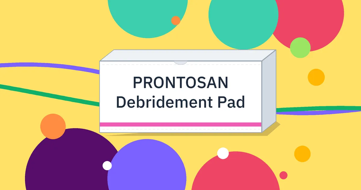 Symbolbild: Packung mit der Aufschrift PRONTOSAN Debridement Pad (PZN 20550553) – Verfügbarkeit und Bezug in Apotheken in Frankfurt am Main