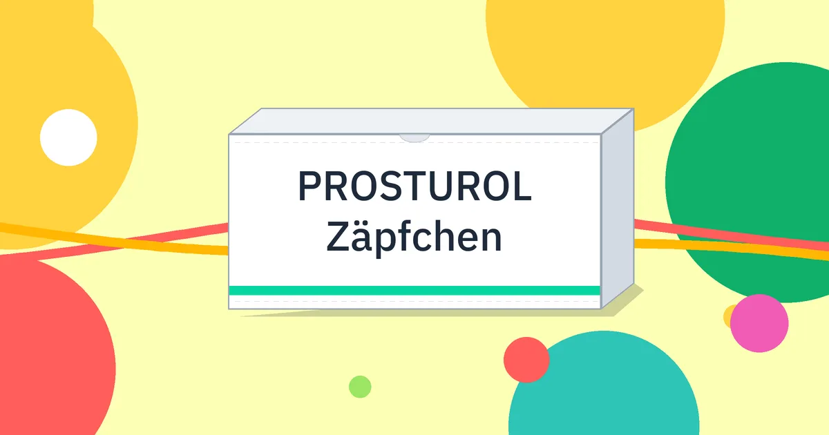 Symbolbild: Packung mit der Aufschrift PROSTUROL Zäpfchen (PZN 13923700) – Verfügbarkeit und Bezug in Apotheken in Frankfurt am Main