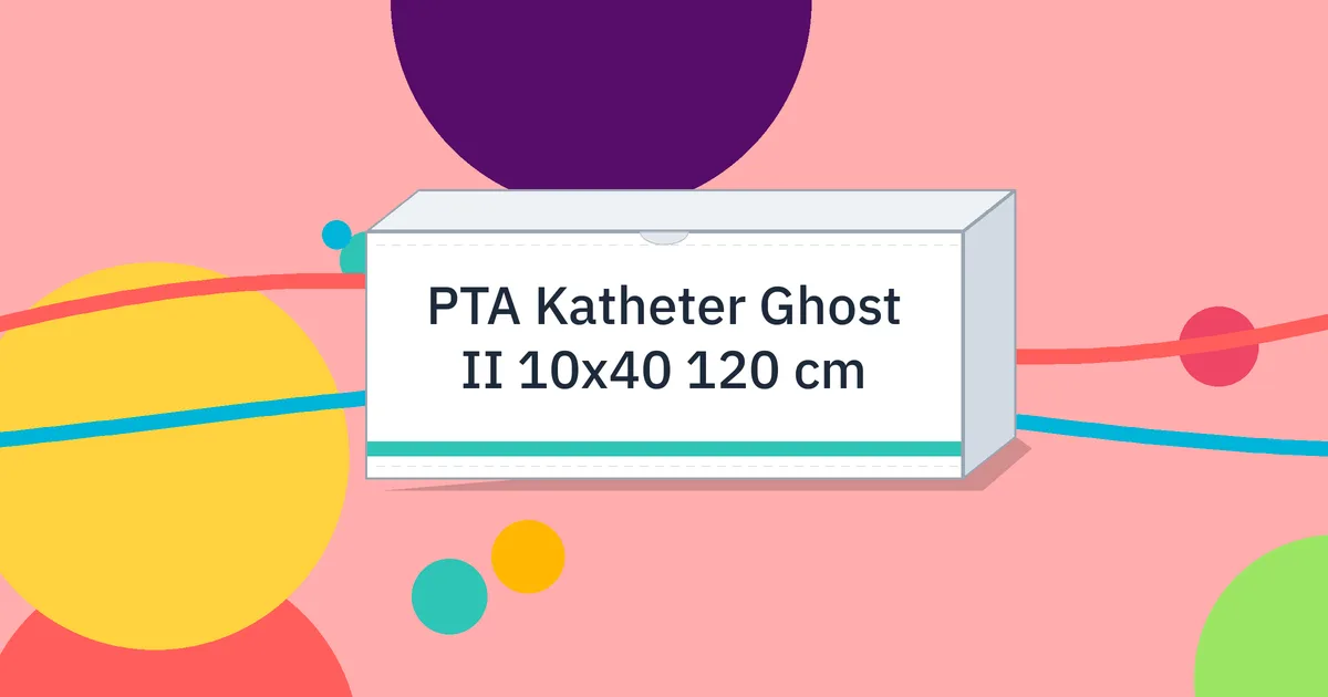 Symbolbild: Packung mit der Aufschrift PTA Katheter Ghost II 10x40 120 cm (PZN 00112213) – Verfügbarkeit und Bezug in Apotheken in Frankfurt am Main