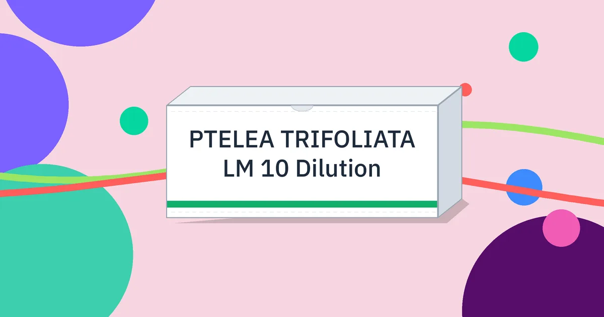 Symbolbild: Packung mit der Aufschrift PTELEA TRIFOLIATA LM 10 Dilution (PZN 13670311) – Verfügbarkeit und Bezug in Apotheken in Frankfurt am Main