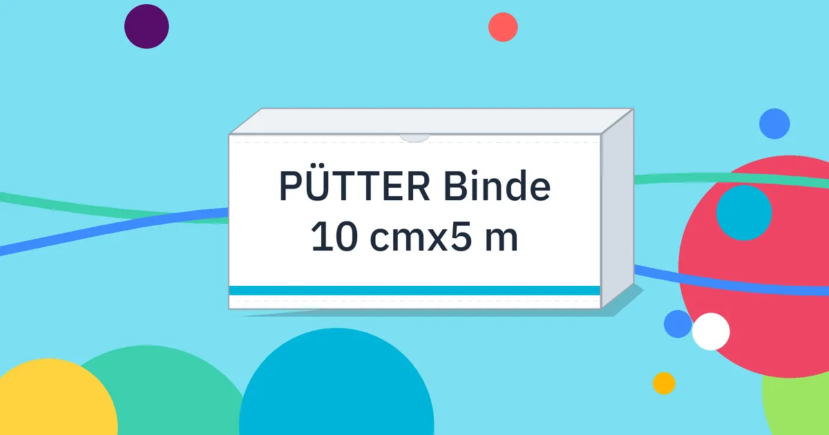 Symbolbild: Packung mit der Aufschrift PÜTTER Binde 10 cmx5 m (PZN 19785920) – Verfügbarkeit und Bezug in Apotheken in Frankfurt am Main
