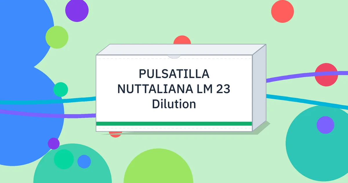 Symbolbild: Packung mit der Aufschrift PULSATILLA NUTTALIANA LM 23 Dilution (PZN 13671434) – Verfügbarkeit und Bezug in Apotheken in Frankfurt am Main