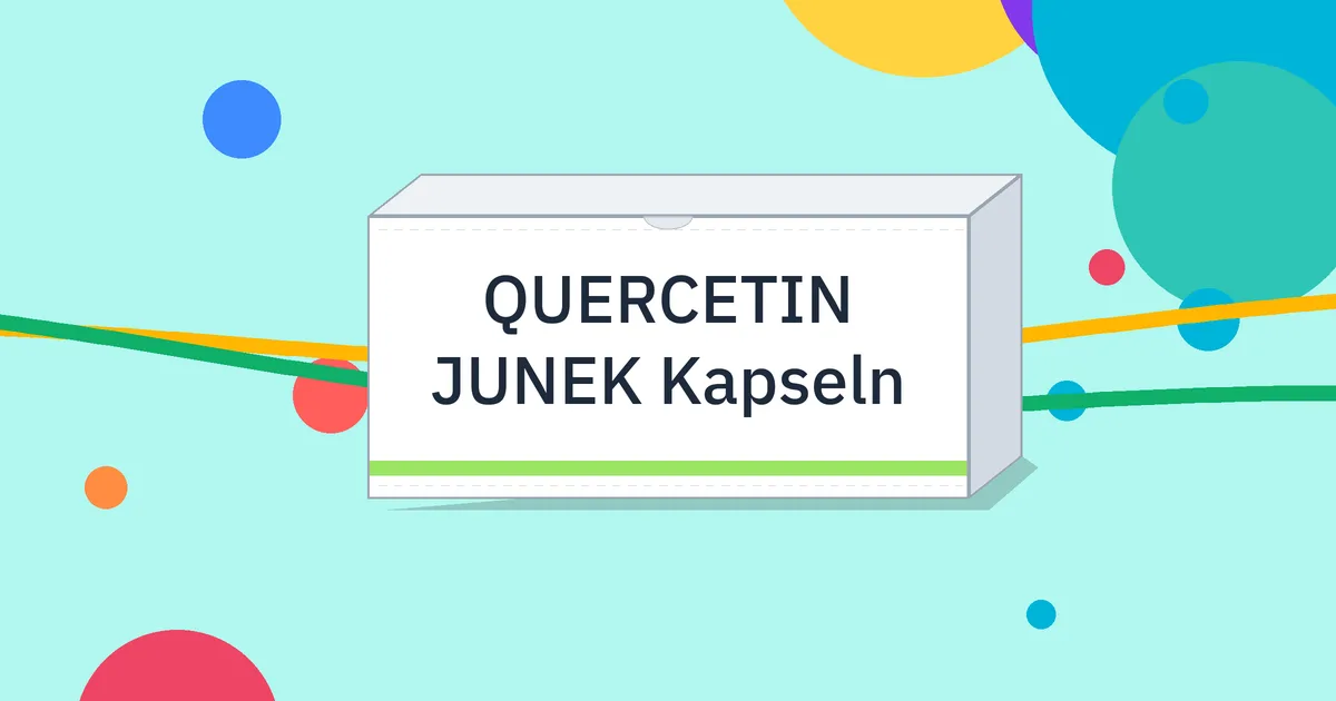 Symbolbild: Packung mit der Aufschrift QUERCETIN JUNEK Kapseln (PZN 00635721) – Verfügbarkeit und Bezug in Apotheken in Frankfurt am Main