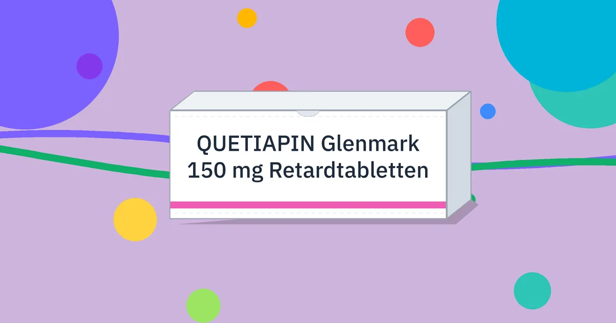 Symbolbild: Packung mit der Aufschrift QUETIAPIN Glenmark 150 mg Retardtabletten (PZN 16031505) – Verfügbarkeit und Bezug in Apotheken in Frankfurt am Main