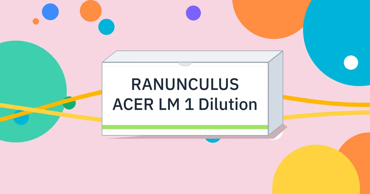 Symbolbild: Packung mit der Aufschrift RANUNCULUS ACER LM 1 Dilution (PZN 13675366) – Verfügbarkeit und Bezug in Apotheken in Frankfurt am Main