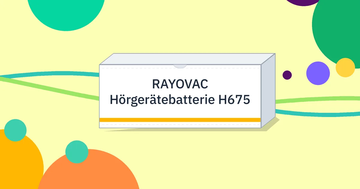 Symbolbild: Packung mit der Aufschrift RAYOVAC Hörgerätebatterie H675 (PZN 02767740) – Verfügbarkeit und Bezug in Apotheken in Frankfurt am Main