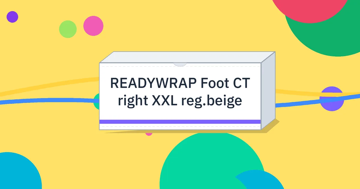 Symbolbild: Packung mit der Aufschrift READYWRAP Foot CT right XXL reg.beige (PZN 18009154) – Verfügbarkeit und Bezug in Apotheken in Frankfurt am Main