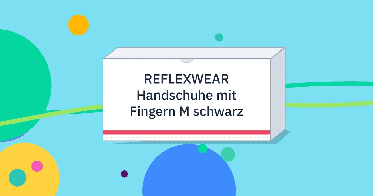 Symbolbild: Packung mit der Aufschrift REFLEXWEAR Handschuhe mit Fingern M schwarz (PZN 15736267) – Verfügbarkeit und Bezug in Apotheken in Frankfurt am Main