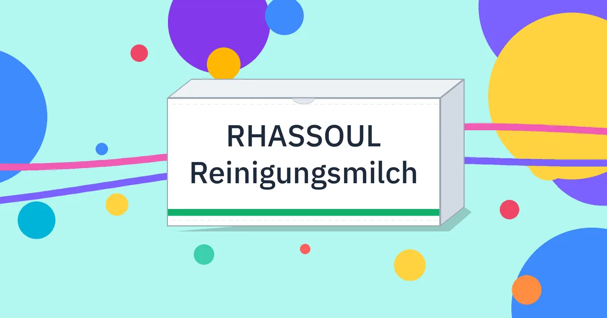 Symbolbild: Packung mit der Aufschrift RHASSOUL Reinigungsmilch (PZN 02422998) – Verfügbarkeit und Bezug in Apotheken in Frankfurt am Main