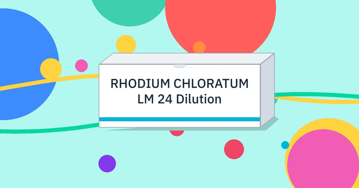 Symbolbild: Packung mit der Aufschrift RHODIUM CHLORATUM LM 24 Dilution (PZN 13050063) – Verfügbarkeit und Bezug in Apotheken in Frankfurt am Main
