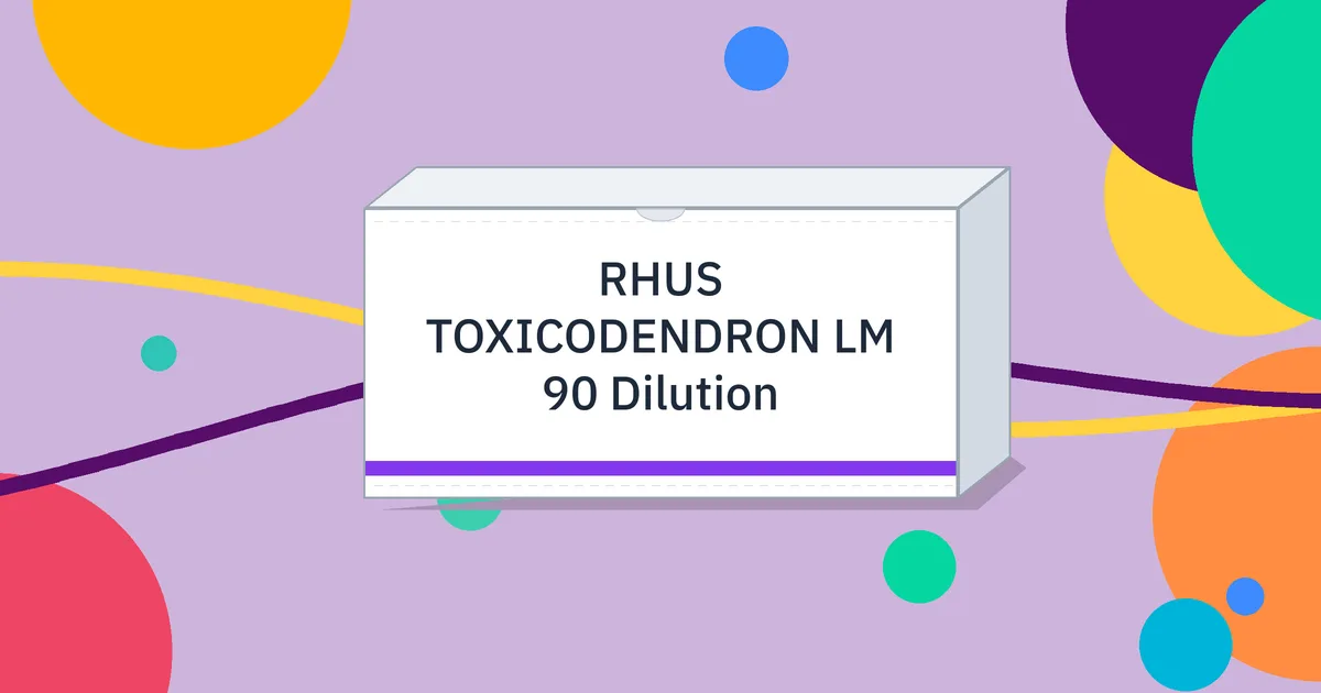 Symbolbild: Packung mit der Aufschrift RHUS TOXICODENDRON LM 90 Dilution (PZN 13053877) – Verfügbarkeit und Bezug in Apotheken in Frankfurt am Main
