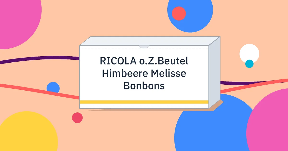 Symbolbild: Packung mit der Aufschrift RICOLA o.Z.Beutel Himbeere Melisse Bonbons (PZN 18771991) – Verfügbarkeit und Bezug in Apotheken in Frankfurt am Main