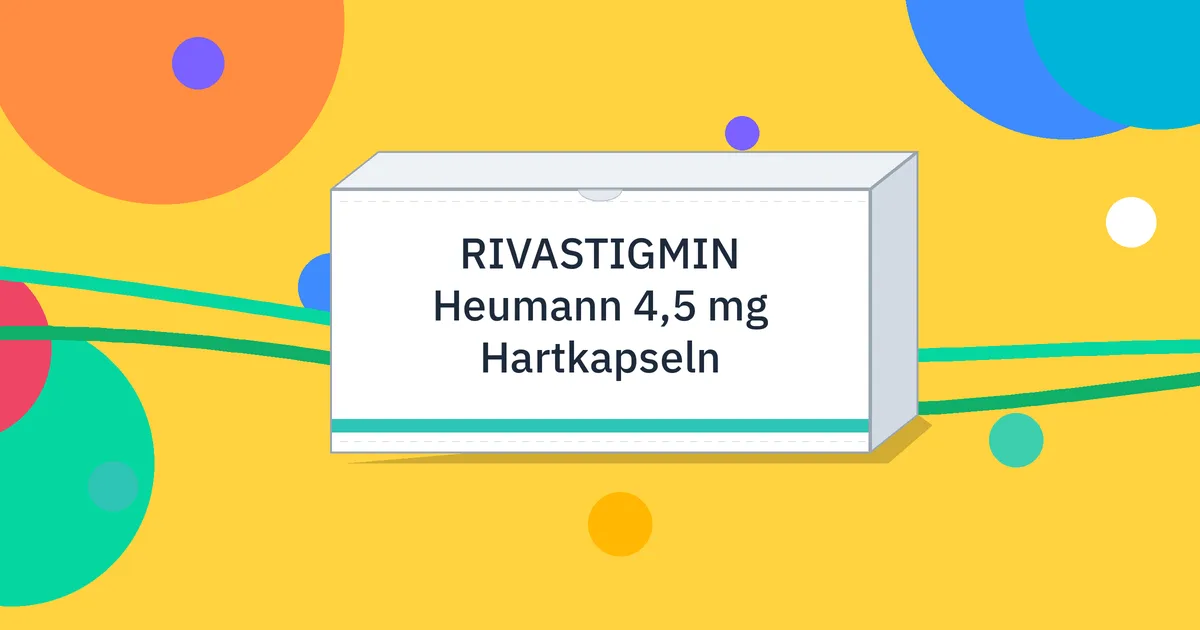 Symbolbild: Packung mit der Aufschrift RIVASTIGMIN Heumann 4,5 mg Hartkapseln (PZN 07405987) – Verfügbarkeit und Bezug in Apotheken in Frankfurt am Main