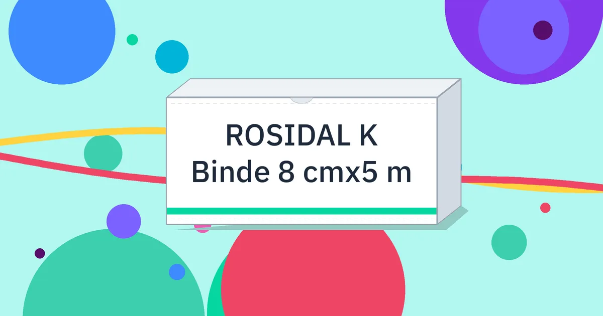 Symbolbild: Packung mit der Aufschrift ROSIDAL K Binde 8 cmx5 m (PZN 19703655) – Verfügbarkeit und Bezug in Apotheken in Frankfurt am Main