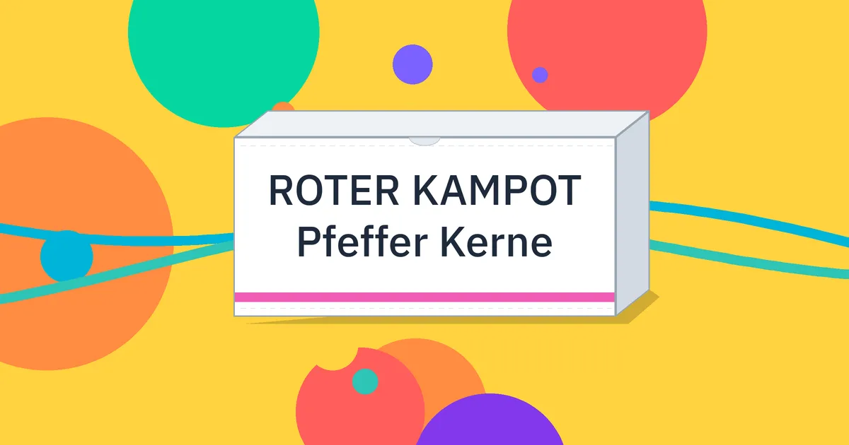 Symbolbild: Packung mit der Aufschrift ROTER KAMPOT Pfeffer Kerne (PZN 13837923) – Verfügbarkeit und Bezug in Apotheken in Frankfurt am Main