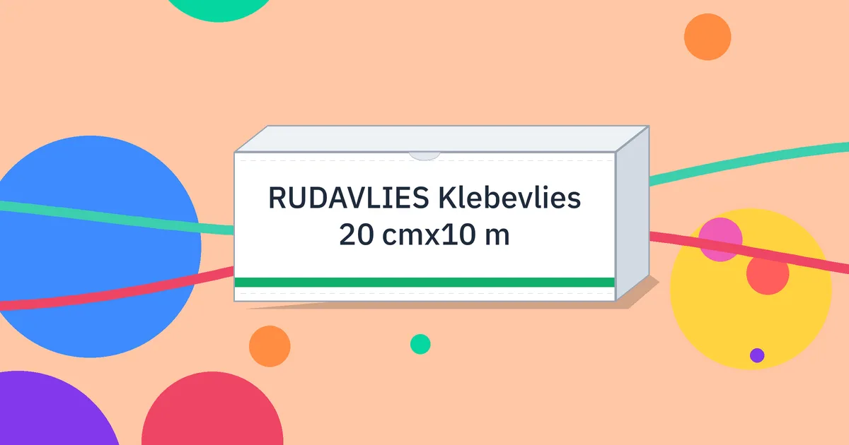 Symbolbild: Packung mit der Aufschrift RUDAVLIES Klebevlies 20 cmx10 m (PZN 07092459) – Verfügbarkeit und Bezug in Apotheken in Frankfurt am Main