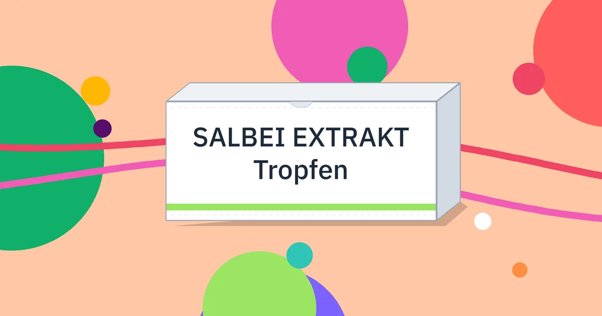 Symbolbild: Packung mit der Aufschrift SALBEI EXTRAKT Tropfen (PZN 20211762) – Verfügbarkeit und Bezug in Apotheken in Frankfurt am Main
