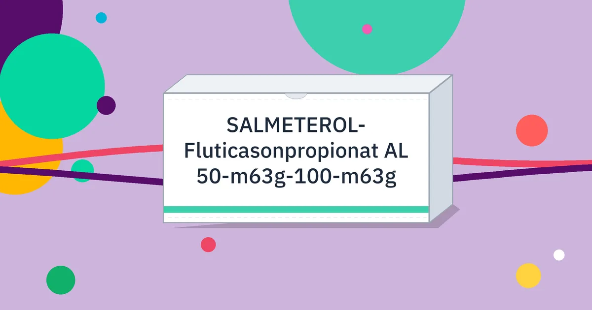 Symbolbild: Packung mit der Aufschrift SALMETEROL-Fluticasonpropionat AL 50-m63g-100-m63g (PZN 16875077) – Verfügbarkeit und Bezug in Apotheken in Frankfurt am Main