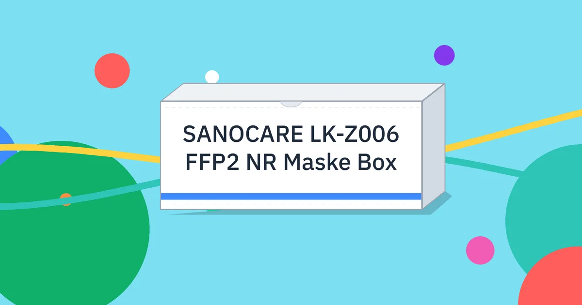 Symbolbild: Packung mit der Aufschrift SANOCARE LK-Z006 FFP2 NR Maske Box (PZN 20897328) – Verfügbarkeit und Bezug in Apotheken in Frankfurt am Main