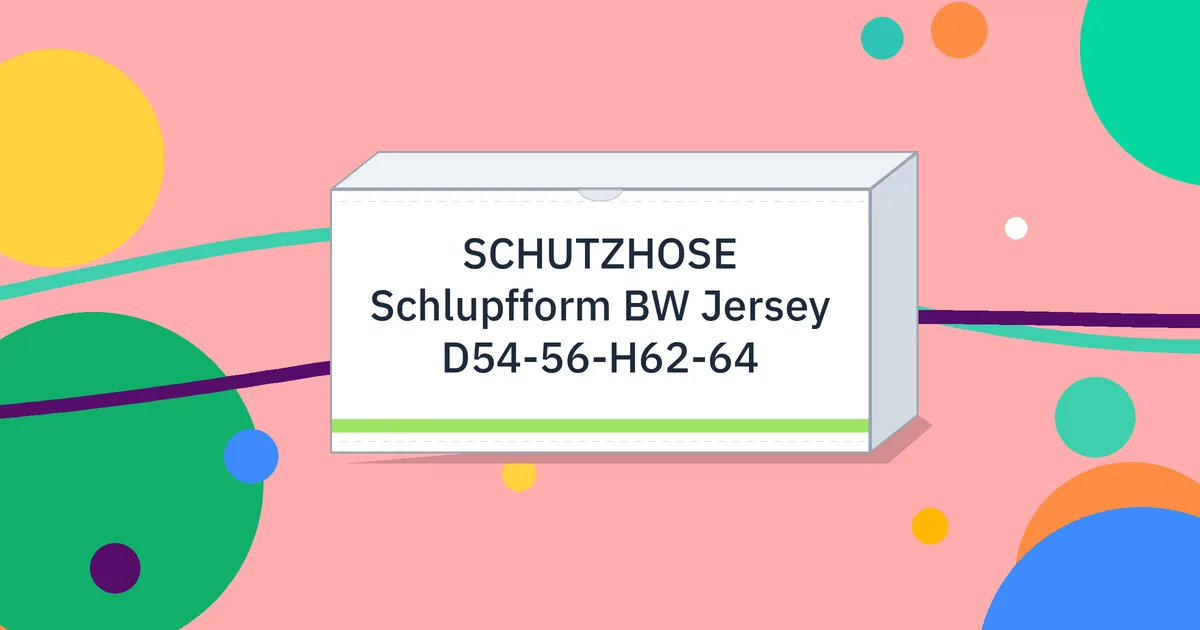 Symbolbild: Packung mit der Aufschrift SCHUTZHOSE Schlupfform BW Jersey D54-56-H62-64 (PZN 03763709) – Verfügbarkeit und Bezug in Apotheken in Frankfurt am Main