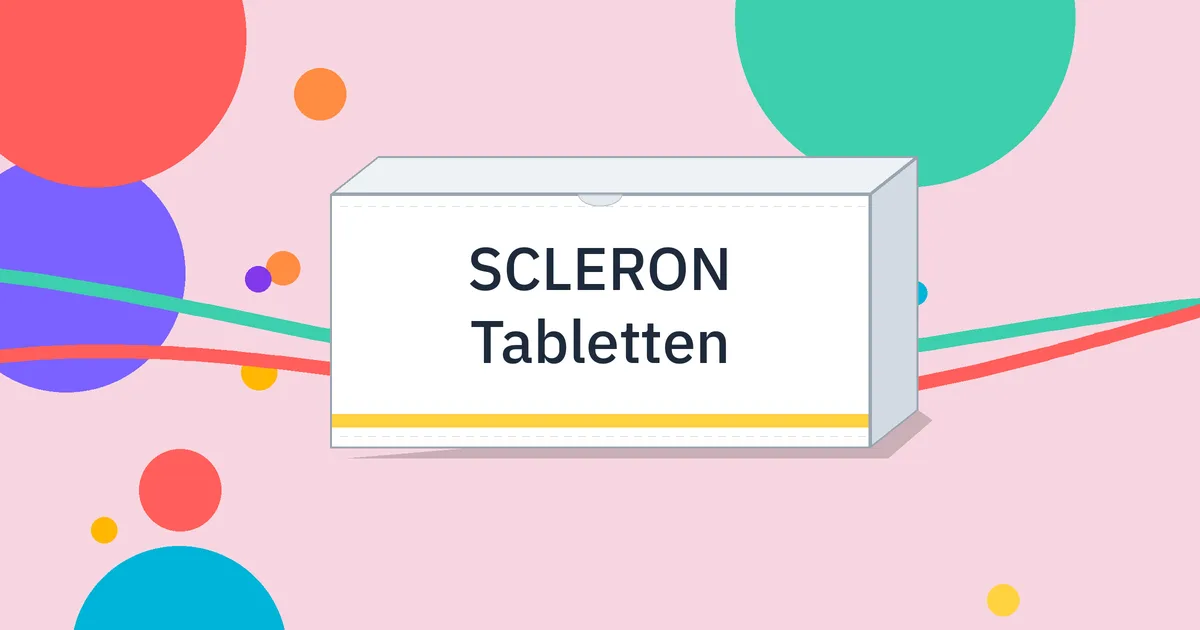 Symbolbild: Packung mit der Aufschrift SCLERON Tabletten (PZN 08525245) – Verfügbarkeit und Bezug in Apotheken in Frankfurt am Main