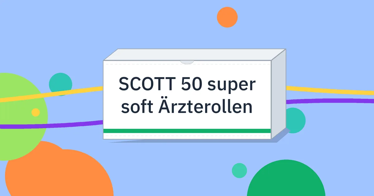 Symbolbild: Packung mit der Aufschrift SCOTT 50 super soft Ärzterollen (PZN 00602822) – Verfügbarkeit und Bezug in Apotheken in Frankfurt am Main