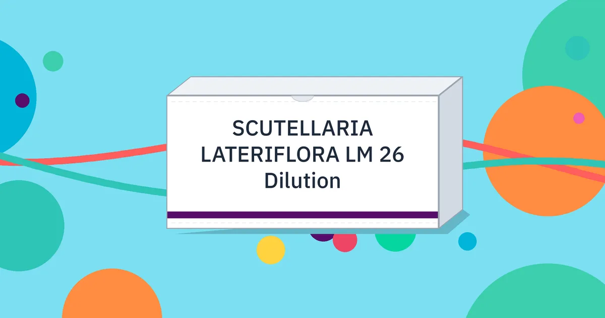 Symbolbild: Packung mit der Aufschrift SCUTELLARIA LATERIFLORA LM 26 Dilution (PZN 13185082) – Verfügbarkeit und Bezug in Apotheken in Frankfurt am Main