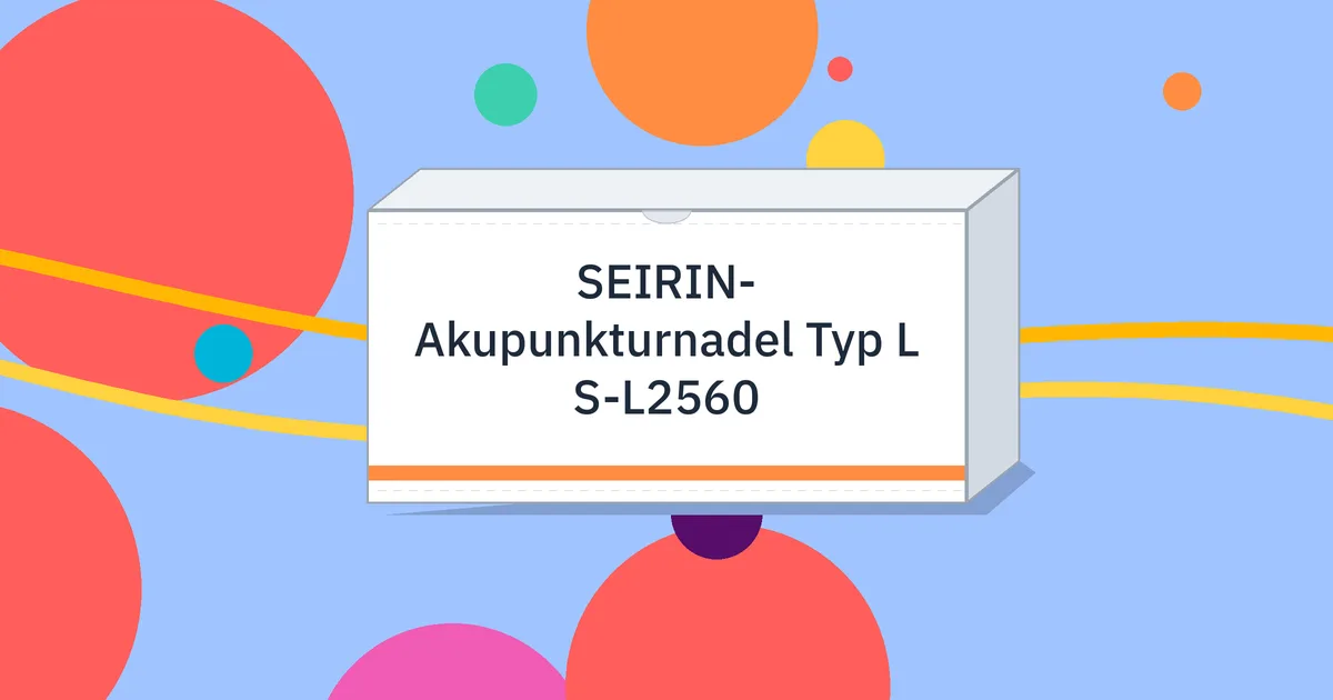Symbolbild: Packung mit der Aufschrift SEIRIN-Akupunkturnadel Typ L S-L2560 (PZN 04977909) – Verfügbarkeit und Bezug in Apotheken in Frankfurt am Main