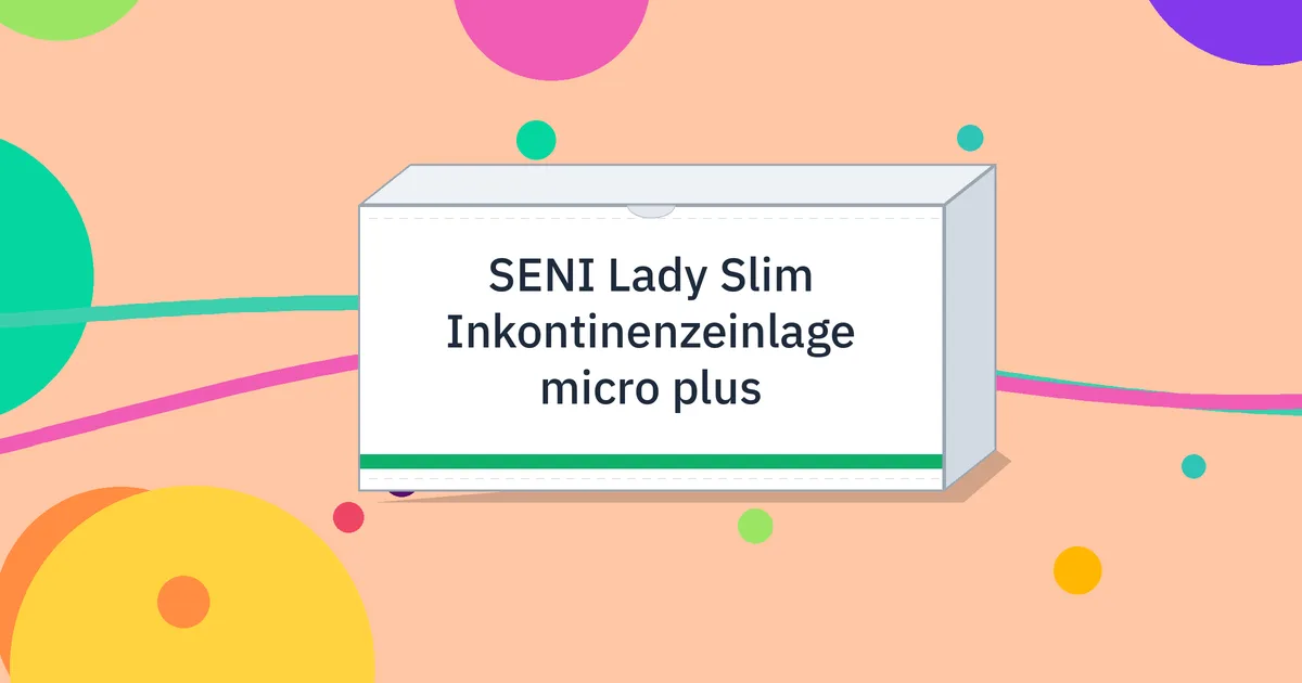 Symbolbild: Packung mit der Aufschrift SENI Lady Slim Inkontinenzeinlage micro plus (PZN 18011174) – Verfügbarkeit und Bezug in Apotheken in Frankfurt am Main